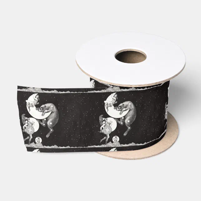Celestial Moon Sky Universe God Night Illustration Satin Ribbon | Zazzle
