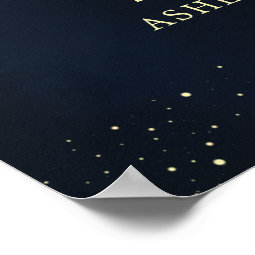 Celestial Moon Stars Midnight Blue Cards & Gifts Poster | Zazzle