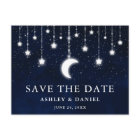 Celestial Moon Stars String Lights Save The Date Postcard | Zazzle