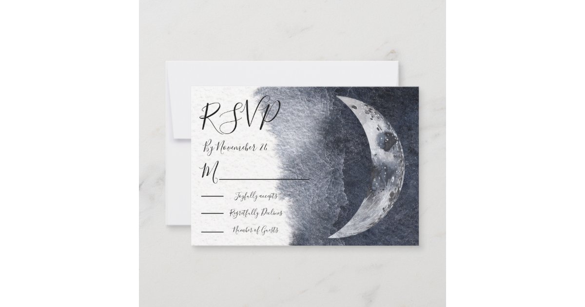 Celestial Moon Wedding response cards RSVP | Zazzle
