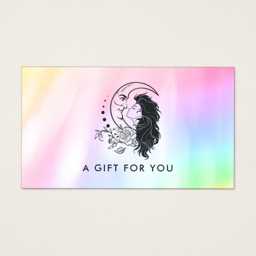 Celestial Mystic Moon Goddess Rainbow Gift Card | Zazzle