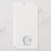 Celestial Navy Starry Night Moon Wedding Menu Card | Zazzle