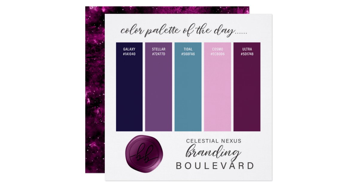 Celestial Nexus - Galaxy Themed Color Palette Card | Zazzle.com