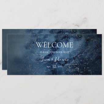 Celestial Night Sky | Silver Seating Chart Header | Zazzle