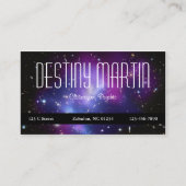 Celestial Purple Galaxy Cluster Space Photo Business Card | Zazzle