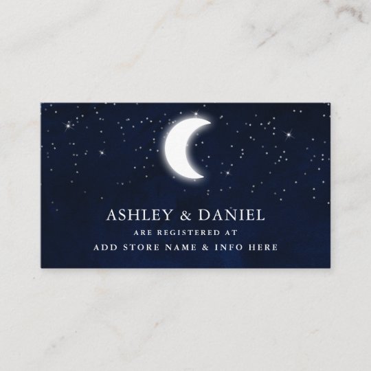 Celestial Sky Moon Stars Wedding Registry Card | Zazzle.com
