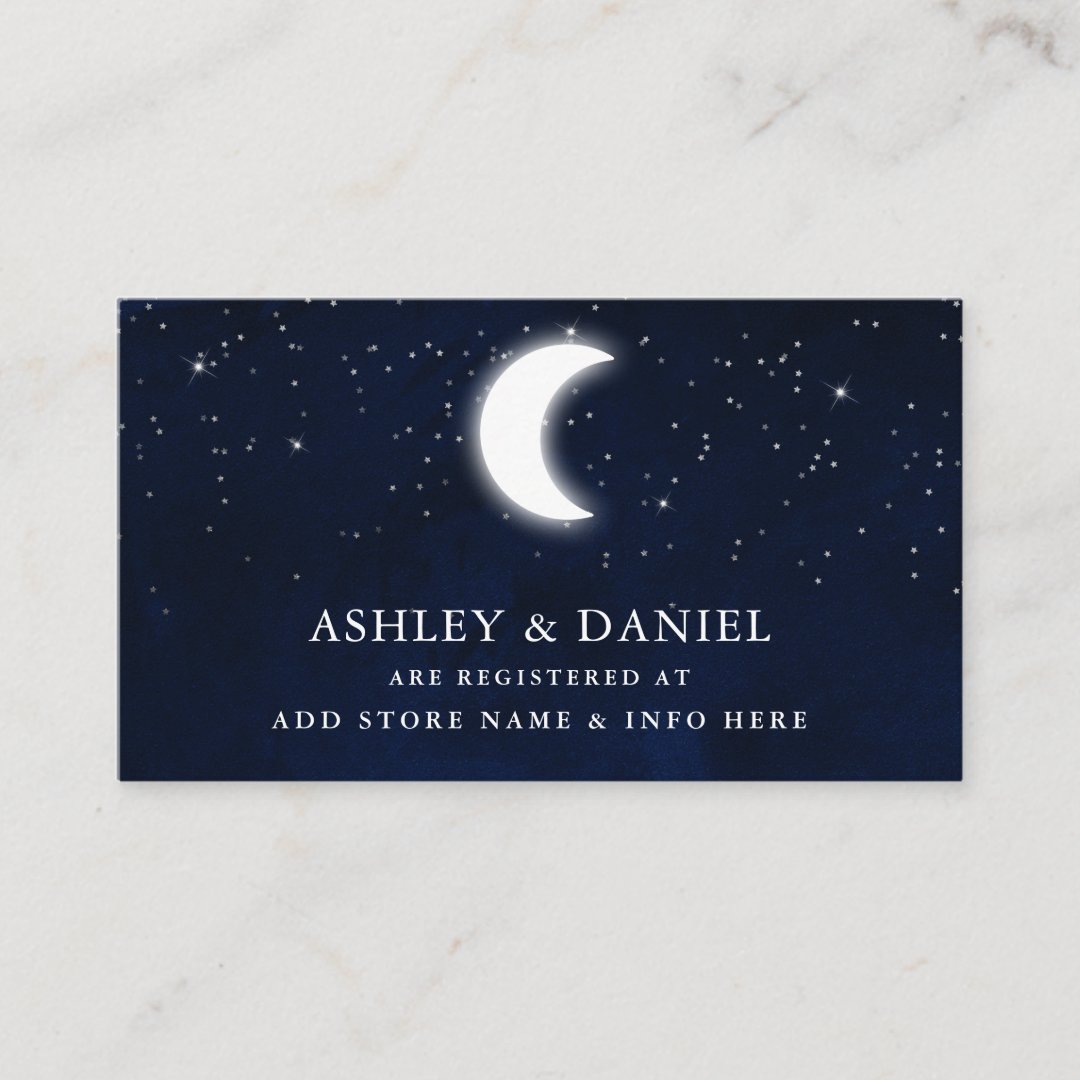 Celestial Sky Moon Stars Wedding Registry Card | Zazzle