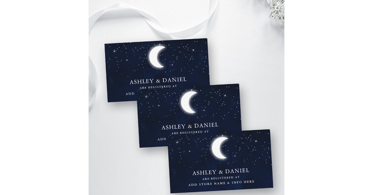 Celestial Sky Moon Stars Wedding Registry Card | Zazzle
