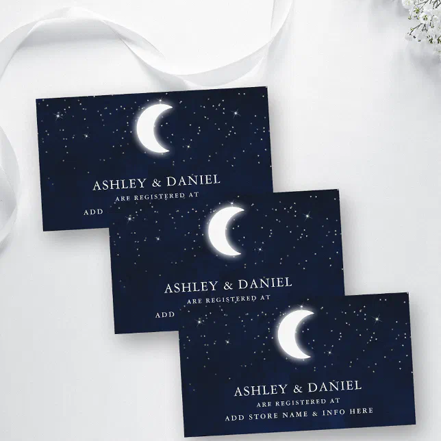 Celestial Sky Moon Stars Wedding Registry Card | Zazzle