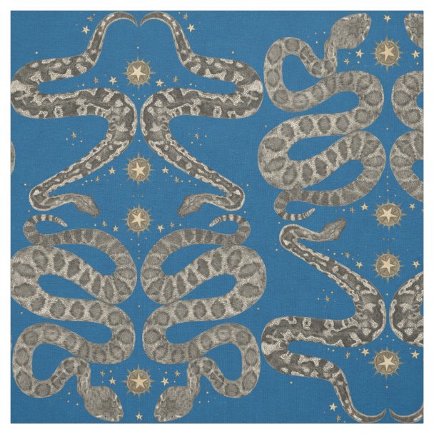 celestial snakes dark fabric | Zazzle