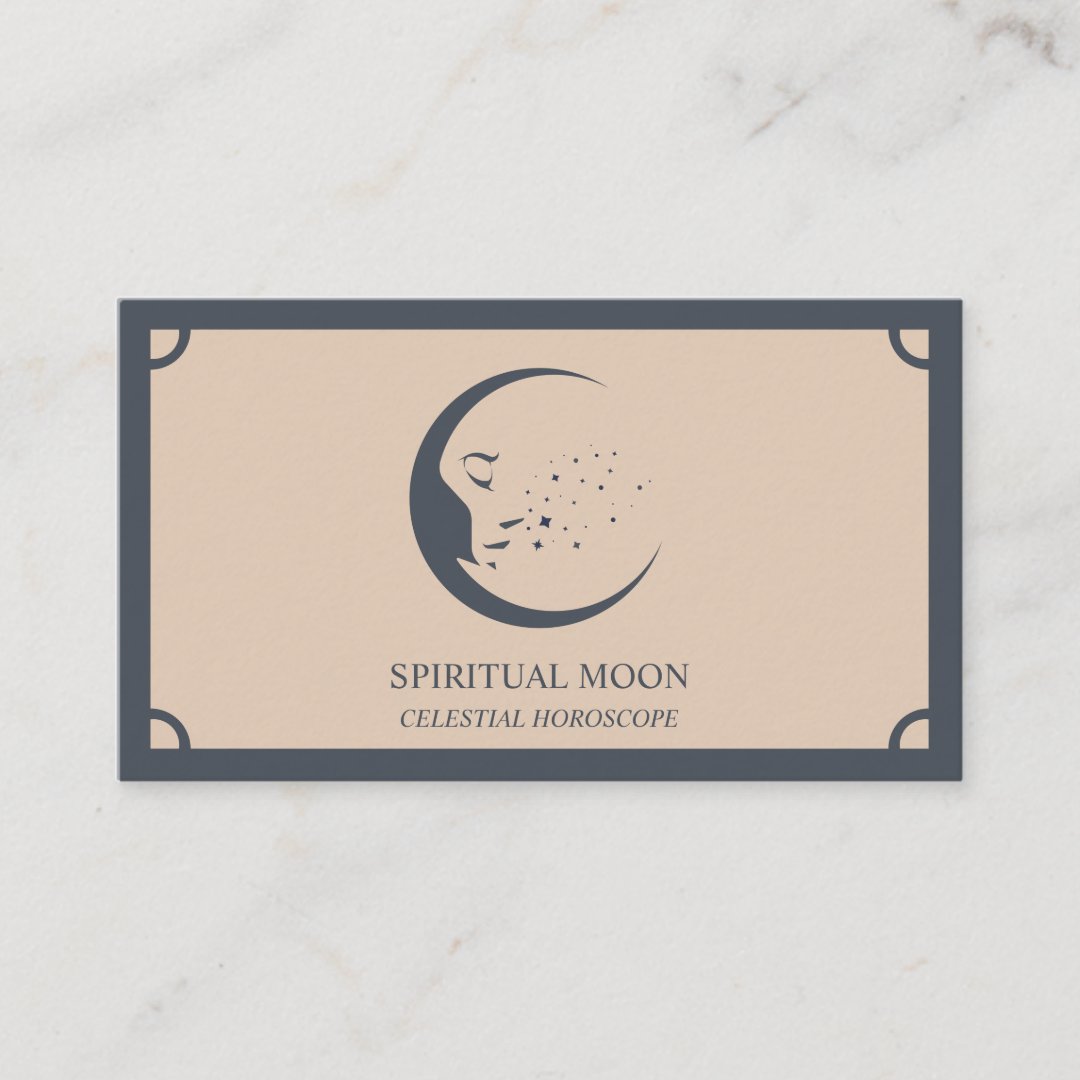Celestial Spiritual Moon Stars Astrology elegant Business Card | Zazzle
