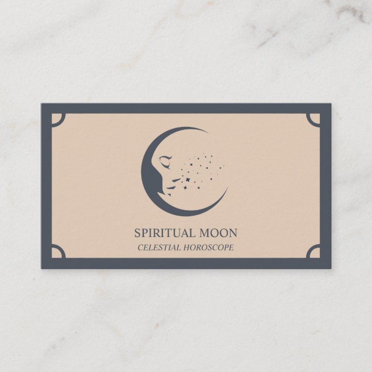 Celestial Spiritual Moon Stars Astrology elegant Business Card | Zazzle