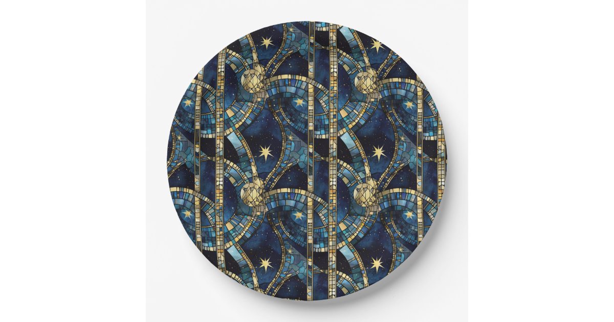 Celestial Stained Glass Paper Plates | Zazzle