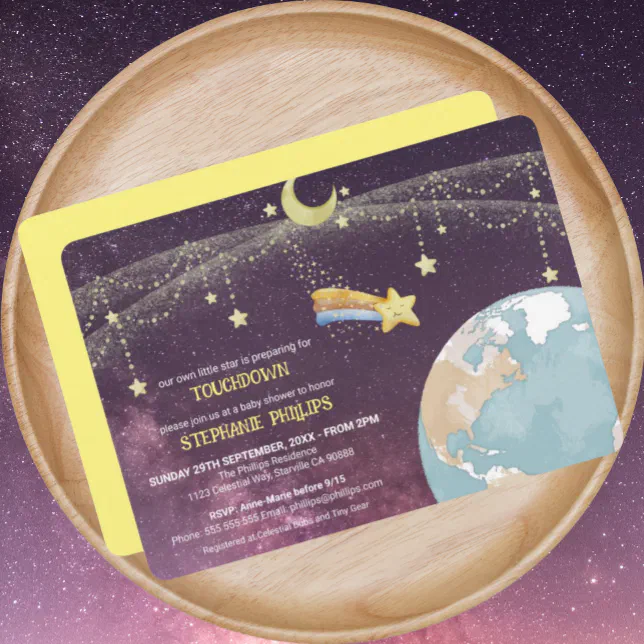 Celestial Star Custom Typography Cute Unique Fun Invitation | Zazzle