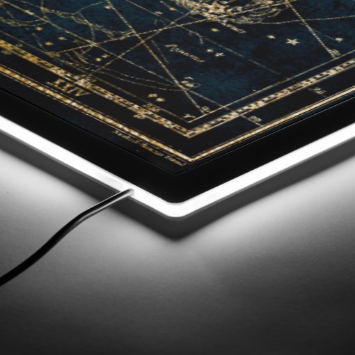 Celestial star map constellation blue gold galaxy LED sign | Zazzle