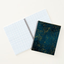 Celestial star map constellation blue gold galaxy notebook | Zazzle