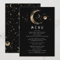 Celestial Starry Night Moon Wedding Menu Invitation | Zazzle
