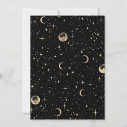 Celestial Starry Night Moon Wedding Menu Invitation | Zazzle