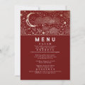 Celestial Starry Night Moon Wedding Menu Invitation | Zazzle