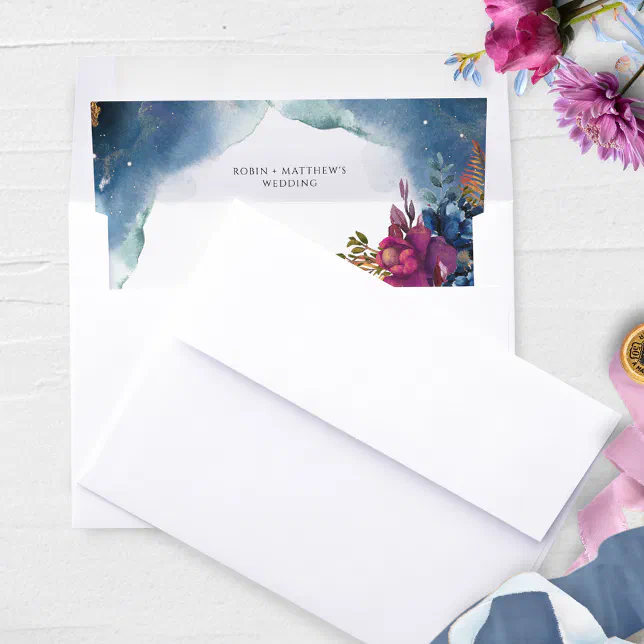 Celestial, Starry Night Mystic Garden Envelope Liner | Zazzle