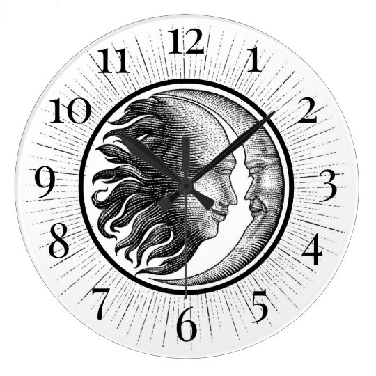 Celestial Sun and Moon Large Clock | Zazzle.com