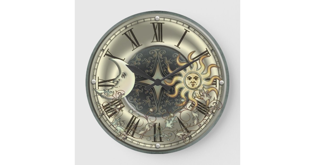 Celestial Sun And Moon Wall Clock | Zazzle