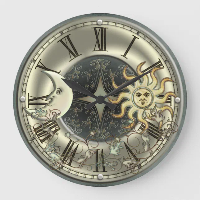 Celestial Sun And Moon Wall Clock | Zazzle
