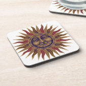 Celestial Sun Face Coaster | Zazzle