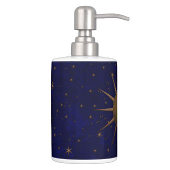 Celestial Sun Moon Starry Night Soap Dispenser & Toothbrush Holder | Zazzle