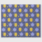 celestial sun moon stars gift wrap wrapping paper | Zazzle