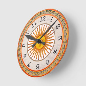 Celestial Sun Round Wall Clock | Zazzle