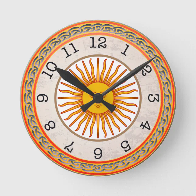 Celestial Sun Round Wall Clock | Zazzle
