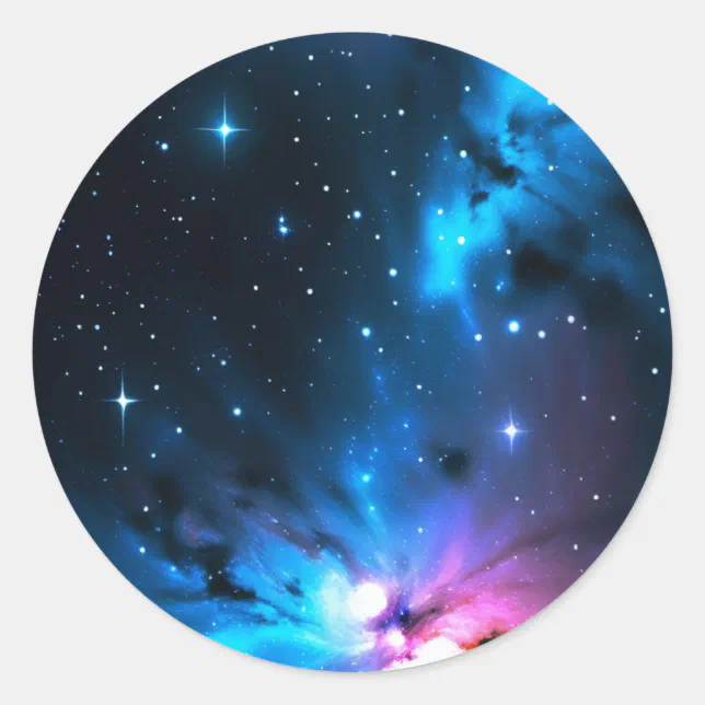 Celestial Swirls of Stars Classic Round Sticker | Zazzle