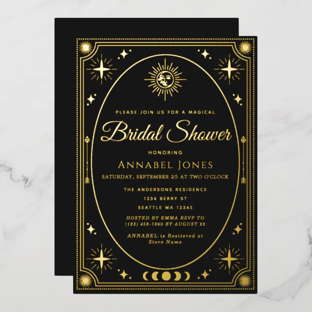 Celestial Tarot Card Bridal Shower Invitation | Zazzle