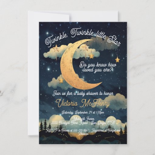 Celestial Twinkle litte Star Baby Shower Invitation | Zazzle