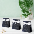 Celestial Wedding Blue Starry Night Silver Moon Favor Boxes | Zazzle