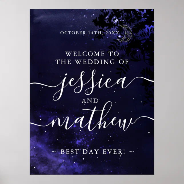 Celestial Wedding Theme Welcome Sign 18x24 | Zazzle