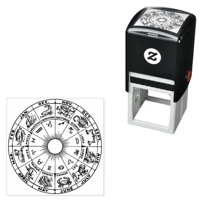 Celestial Zodiac Wheel Chart #1 Self-inking Stamp | Zazzle