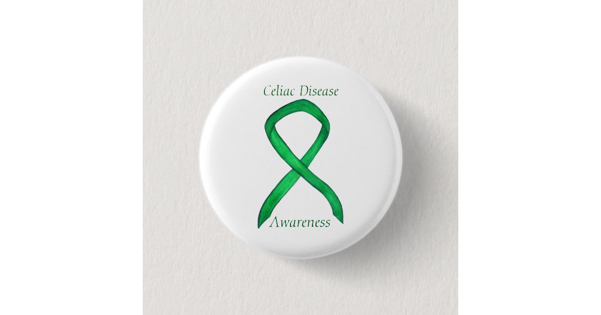 Celiac Disease Awareness Custom Ribbon Art Pin | Zazzle