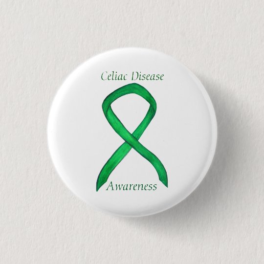 Celiac Disease Awareness Custom Ribbon Art Pin | Zazzle.com