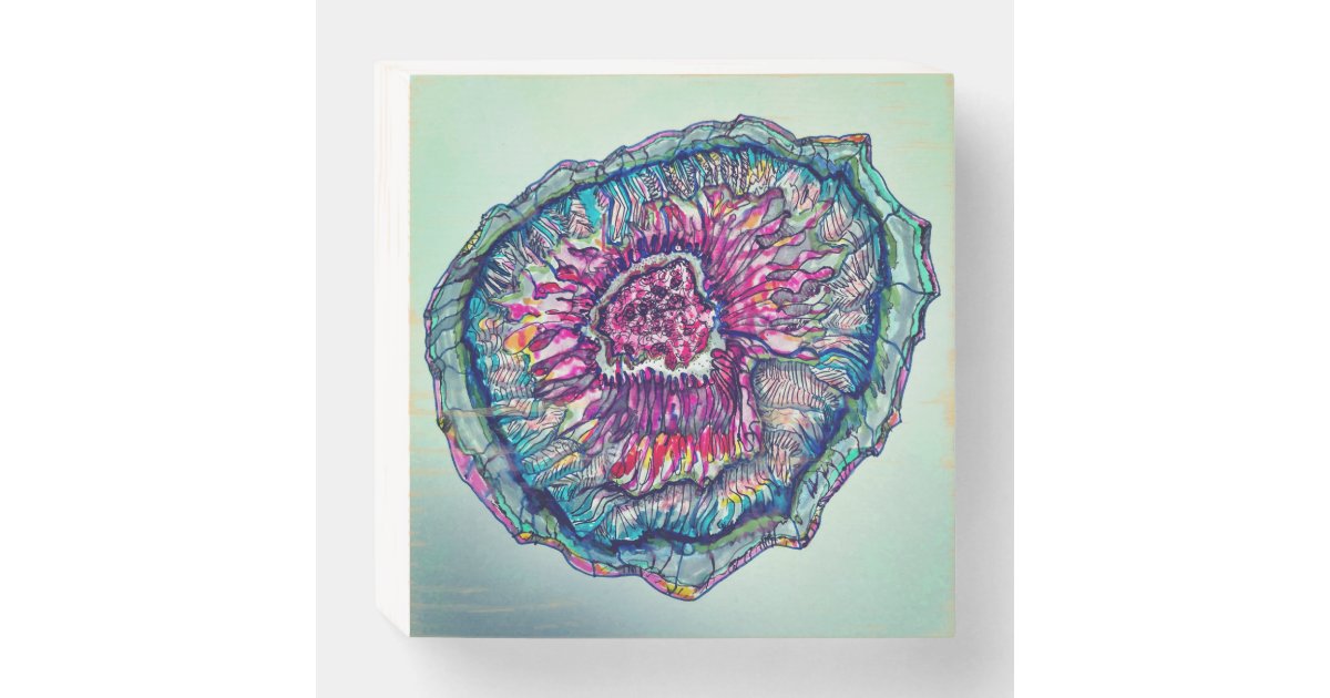 Cell Mandala Wood Box Sign | Zazzle