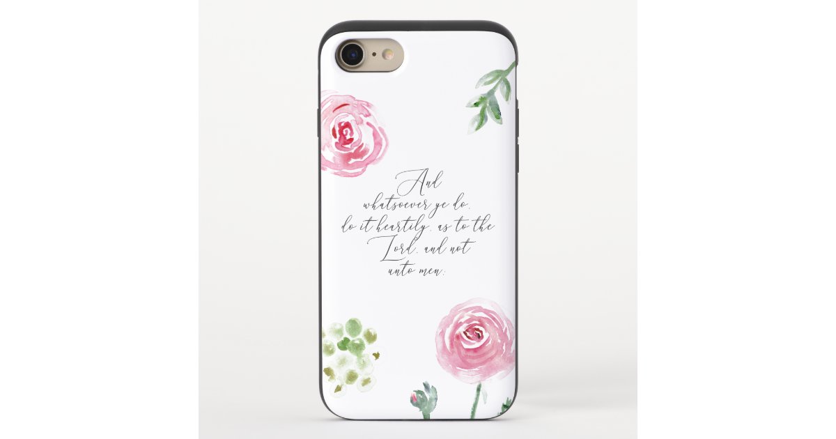 Cell Phone Case with Bible Verse and watercolor | Zazzle