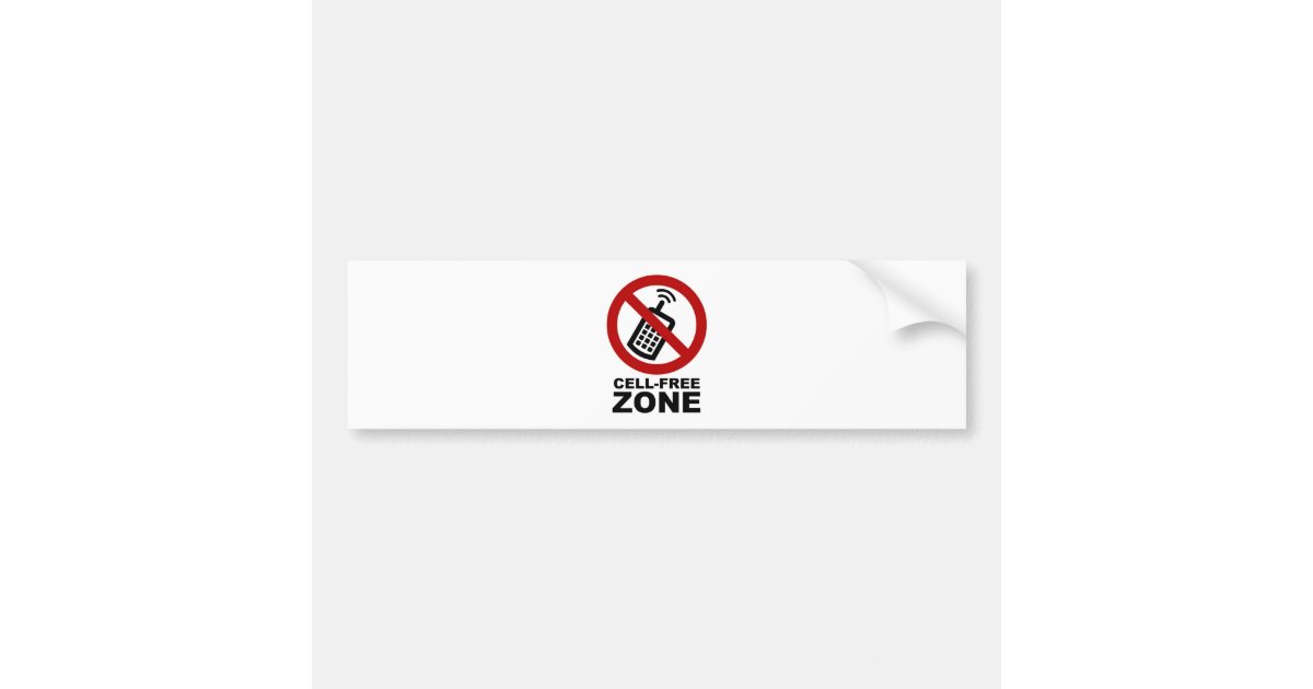 Cell Phone Free Zone Bumper Sticker | Zazzle