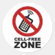 Cell Phone Free Zone Classic Round Sticker | Zazzle