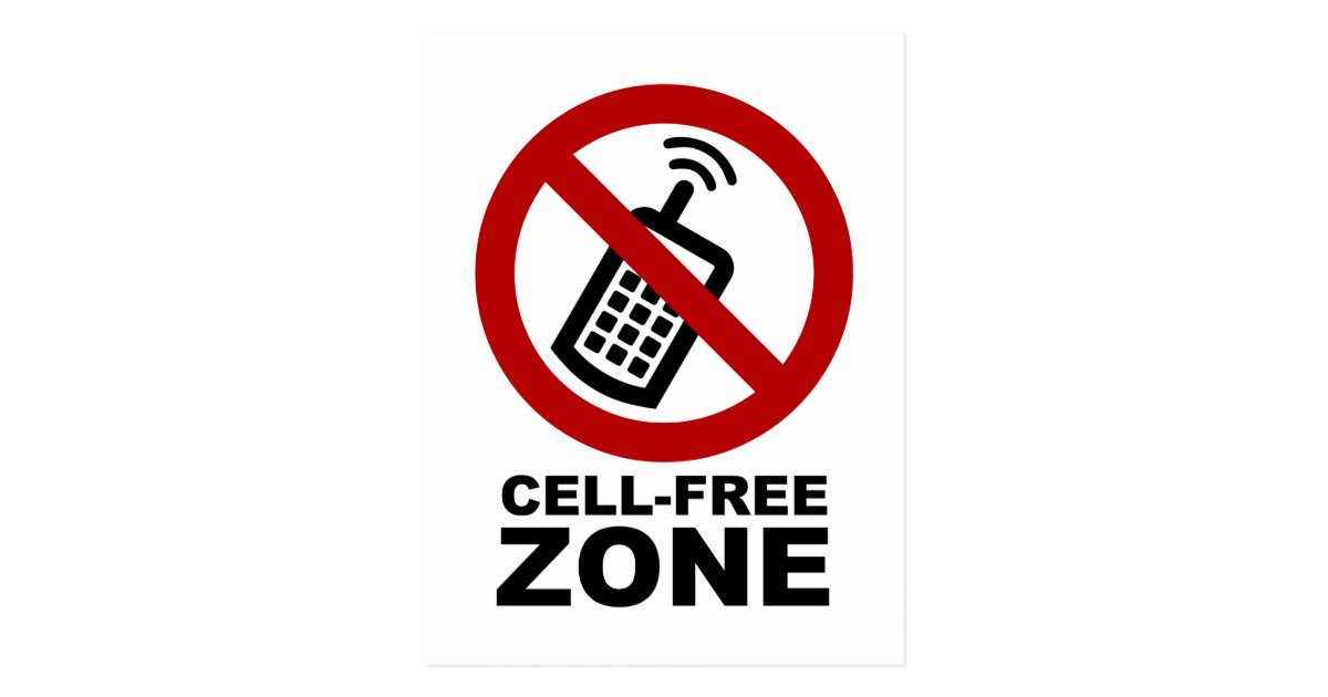 Cell Phone Free zone Postcard | Zazzle