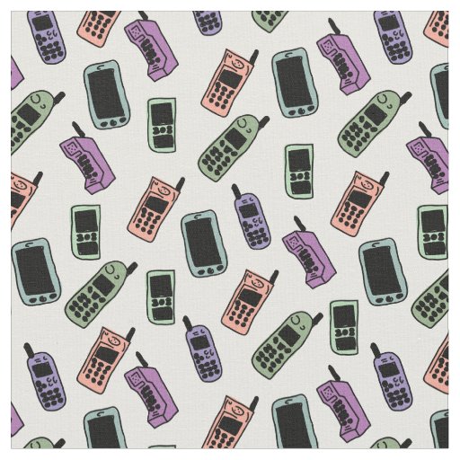 Cell Phone Pattern Fabric | Zazzle