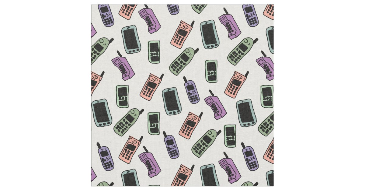 Cell Phone Pattern Fabric | Zazzle