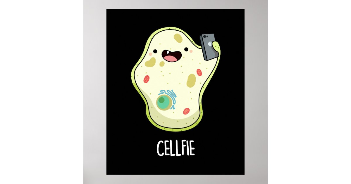 Cellfie Funny Biology Selfie Pun Dark BG Poster | Zazzle