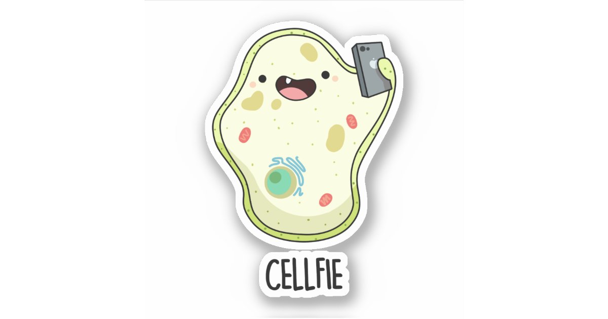 Cellfie Funny Biology Selfie Pun Sticker | Zazzle