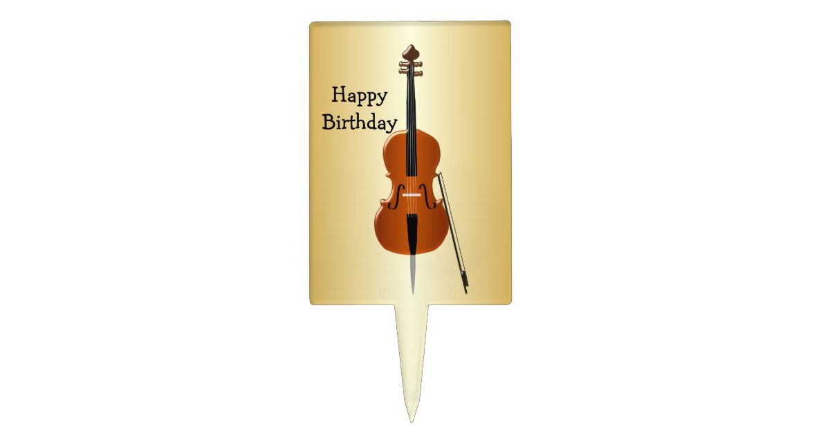 Cello Birthday Cake Topper | Zazzle